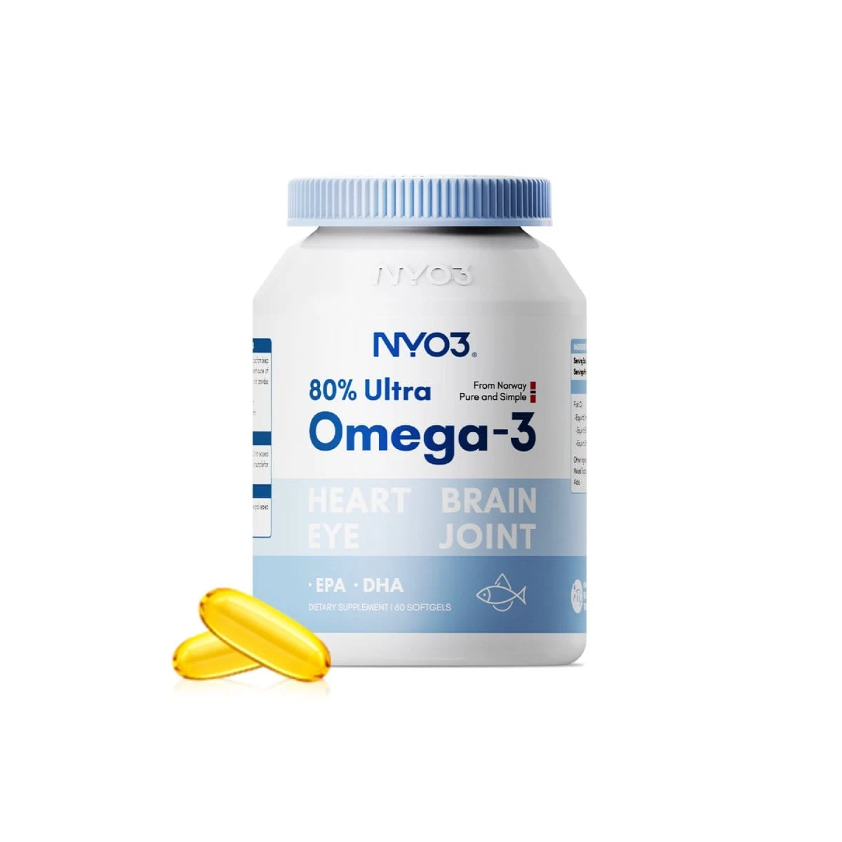 Buy 80% Omega 3 Fish Oil Softgels Online - NYO3®