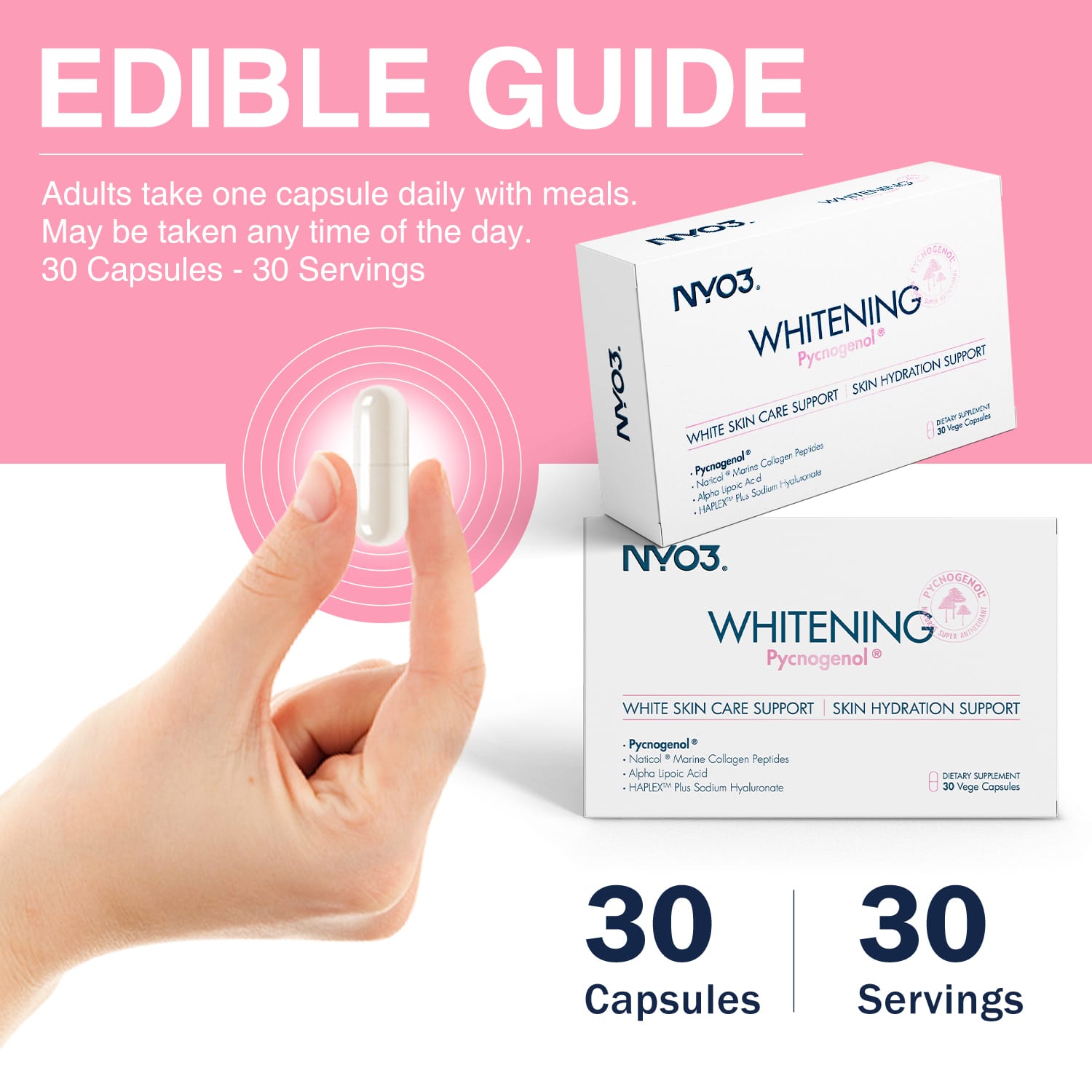 Buy White Pine Pycnogenol For Skin Capsules Online - NYO3®