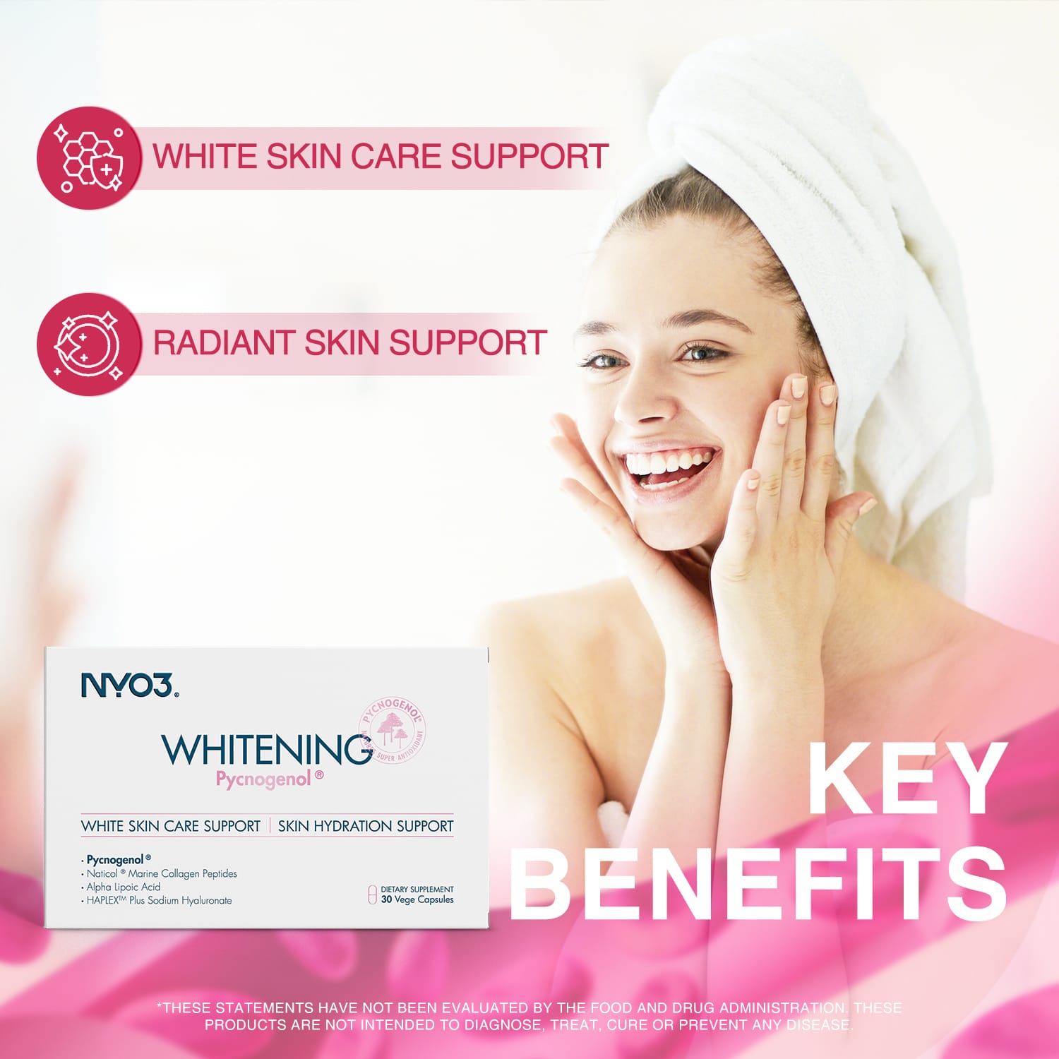 Buy White Pine Pycnogenol For Skin Capsules Online - NYO3®